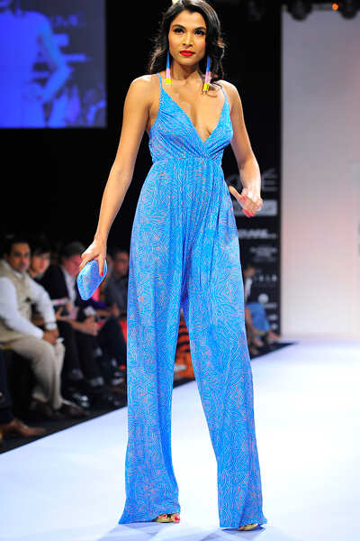 A model showcases a creation by designer Pia Pauro during the Day 1 of ...