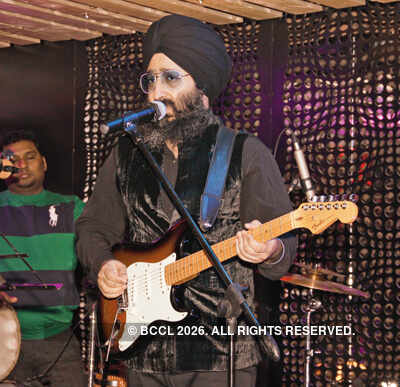Rabbi Shergill performs during a bash in Delhi