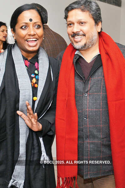 Mithu Sen and Samit Das during the opening reception of the works of ...