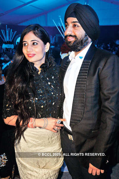 Manveen and Amandeep S Sahney during a charity dinner hosted by ...