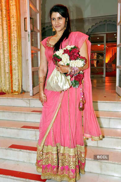 Sister of the groom, Smiley Suri during Udita Goswami and Mohit Suri's ...
