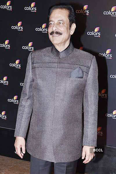 Sahara Chief Subroto Roy also attended a TV channel's anniversary bash ...