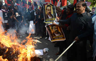 Protest against Sri Lankan president