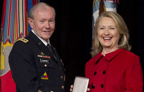 Hillary Clinton presented with highest Pentagon award