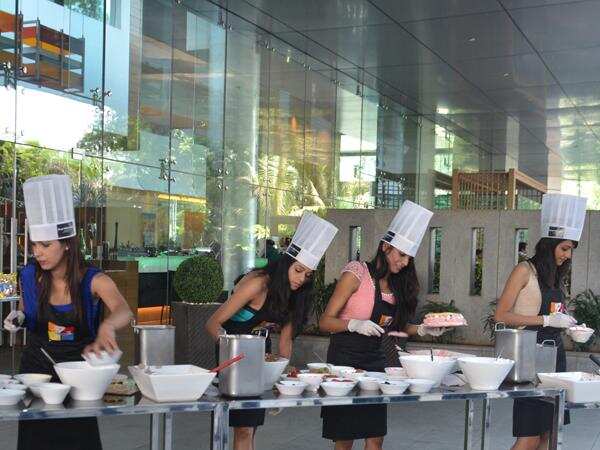 Miss India finalists with celebrity Chef Ajay Chopra