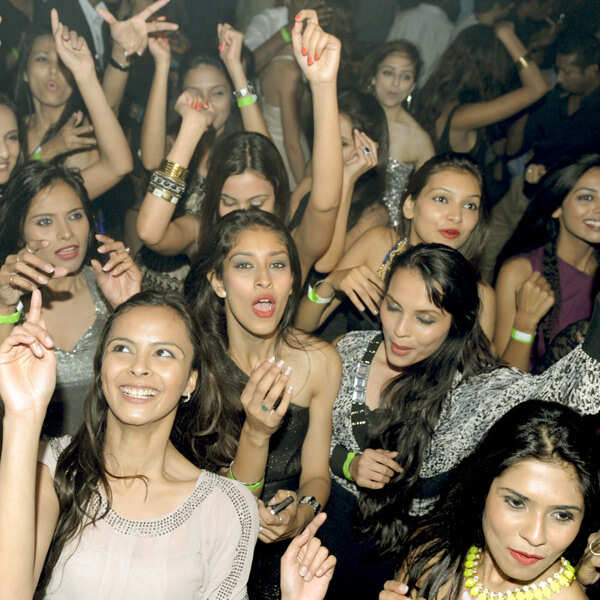 Girls having a gala time at the 50 year completion bash of 'Femina Miss ...