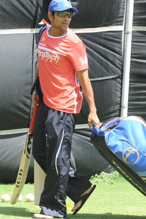 Dishant Yagnik during Rajasthan Royals team players practice session ...