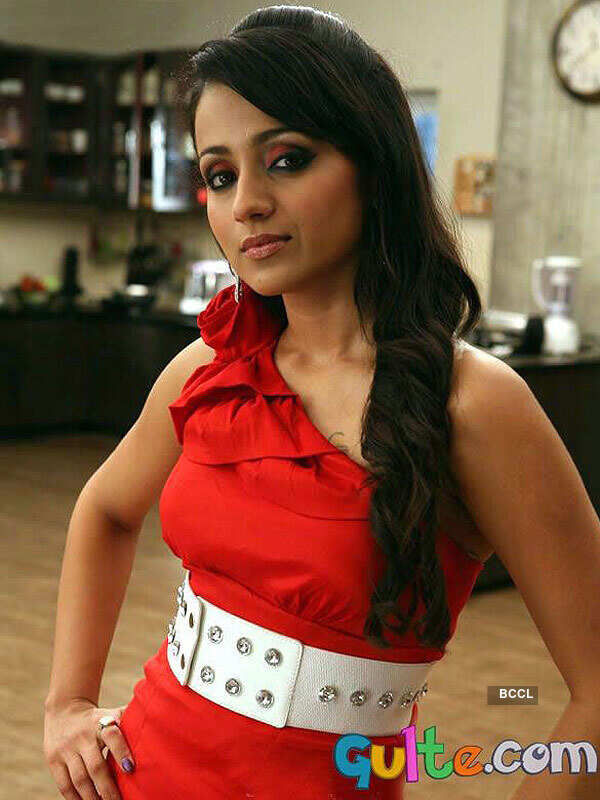 Trisha looks gorgeous as she poses for the cameras during a photoshoot.