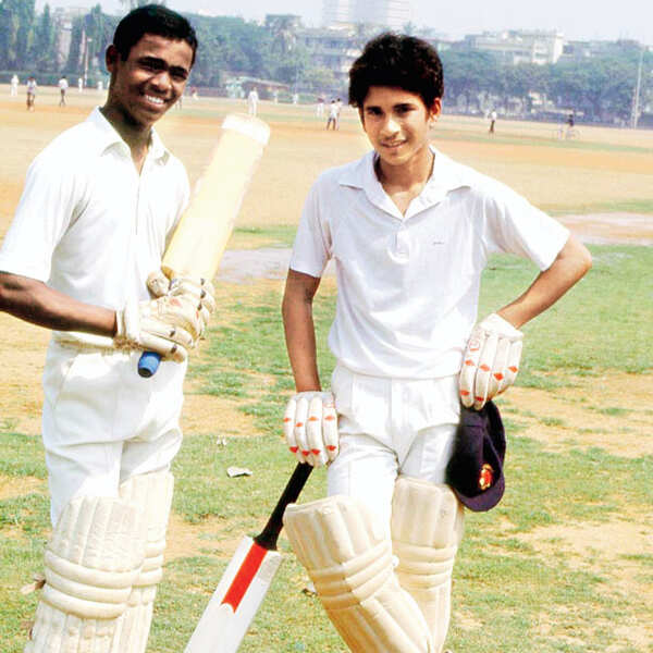 Sachin seen here with Vinod Kambli after a school match. The duo made a ...