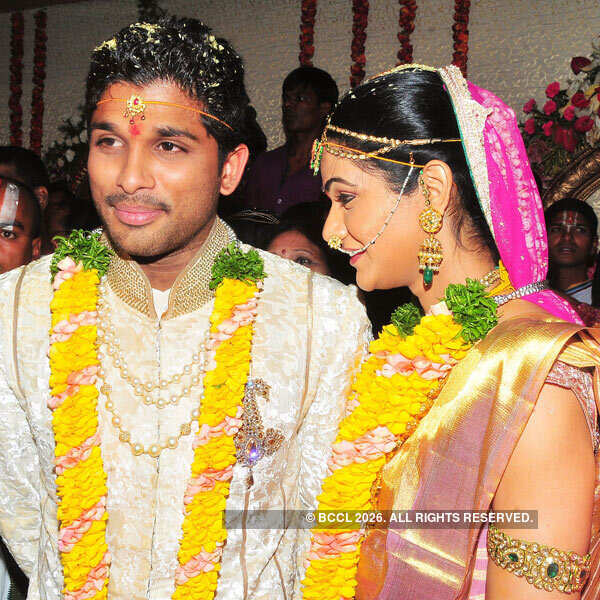 Tollywood heartthrob Allu Arjun married Sneha Reddy in a grand ceremony at Hitex, Hyderabad.