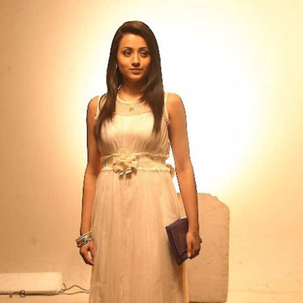 Actress Trisha during a photoshoot on the sets of Telugu movie Samar