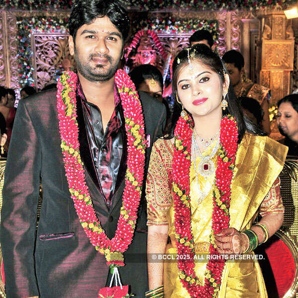Talasani Srinivas Yadav and Lakshmi share a frame during their son Sai ... Talasani Srinivas Yadav and Lakshmi share a frame during their son Sai ...
