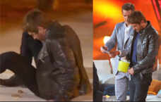 Gerard Butler puts ice down his pants, cracks walnuts with his butts!