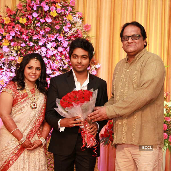 Bharatwaj during the wedding reception of GV Prakash Kumar and ...