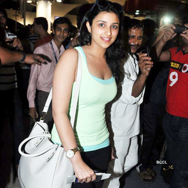 Dia Mirza with beau Sahil Sangha arrive at Mumbai airport from an award ...