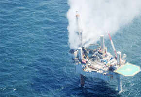 Gas-drilling rig catches fire in Gulf of Mexico
