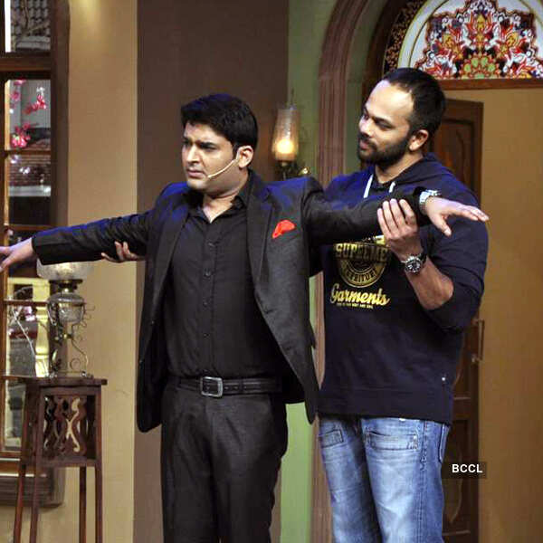 Director Rohit Shetty with host Kapil Sharma in a still from the TV show Comedy Nights With Kapil.