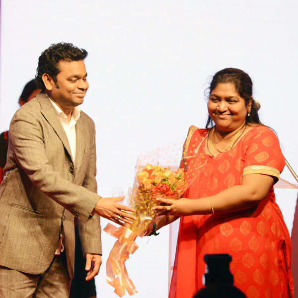 AR Rahman being welcomed by his sister during the inaugural function of ...