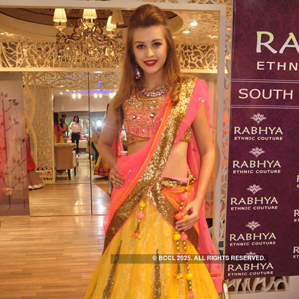 A model during the Rabhya store launch, held at South Ex II, New Delhi ...