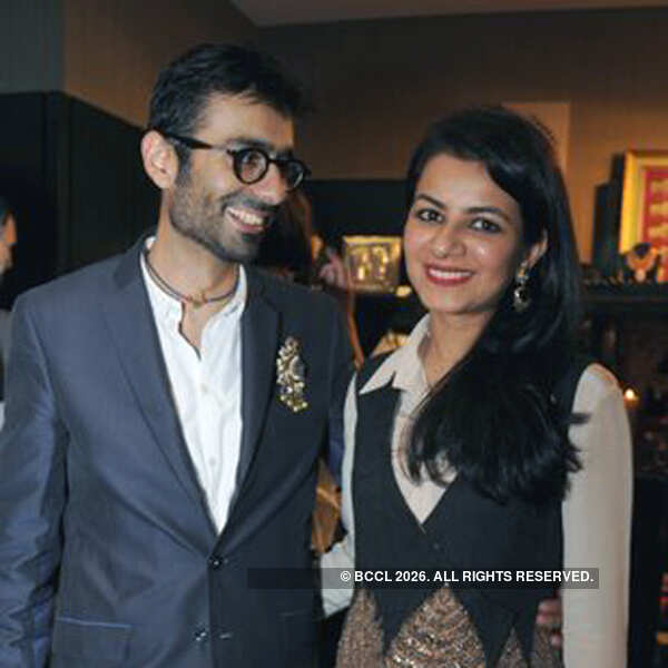 Tarang Arora and Akansksha Arora during a party where Amrapali Jewels ...