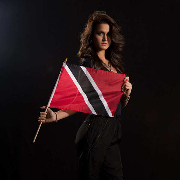 Miss Universe contestants pose with their national flags