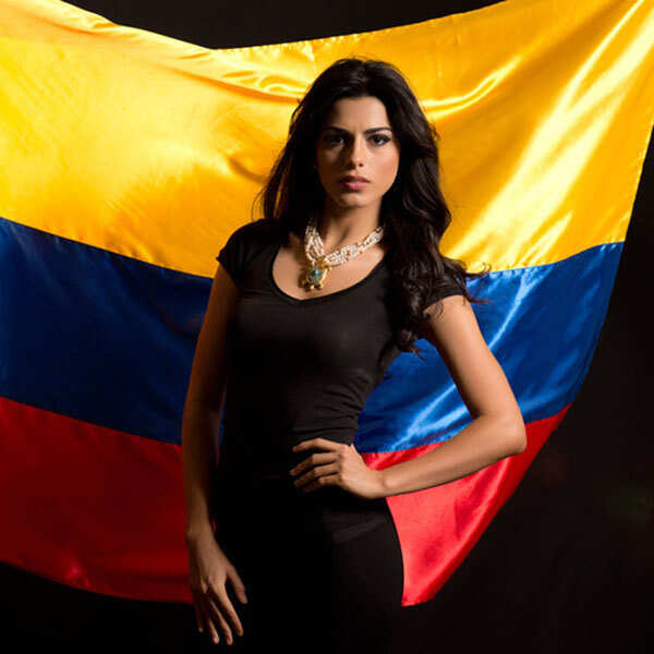 Miss Universe contestants pose with their national flags
