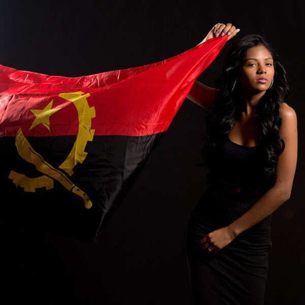 Miss Universe contestants pose with their national flags