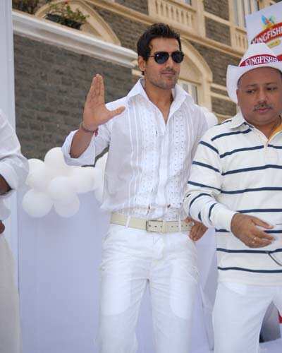 John Abraham speaking at the launch of Kingfisher calender at Taj ...