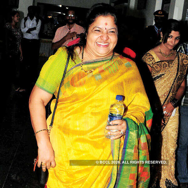 K S Chitra during a recently held award ceremony in Trivandrum.