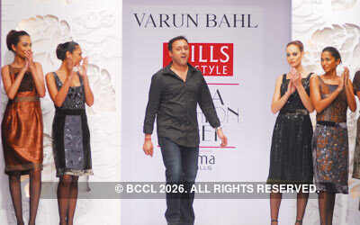 Models display an outfit from designer Varun Bahl's fall/winter ...