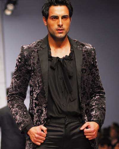 Joey Mathew displays an outfit from designer Varun Bahl's fall/winter ...