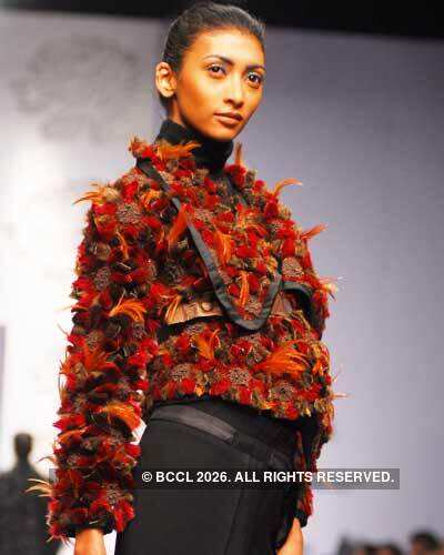 Models display an outfit from designer Varun Bahl's fall/winter ...