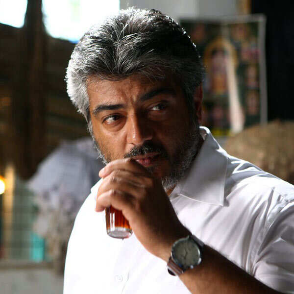 Ajith in a still from the Tamil movie Veeram