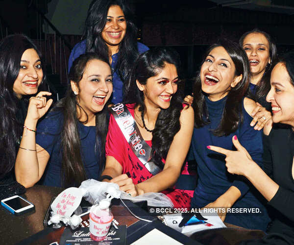 (L-R) Gunjan, Deepika, Tarv, Sonia, Avani, Bhavana and Devjani during a ...