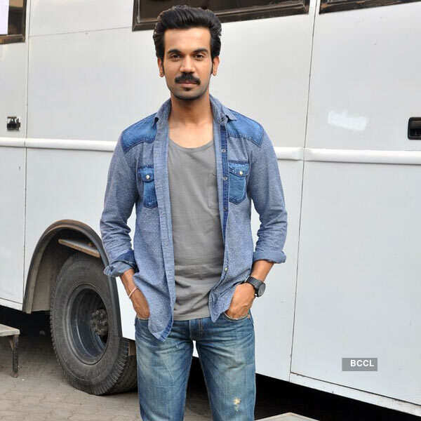 Raj Kumar Rao poses as he arrives for the press meet of movie Queen, in ...