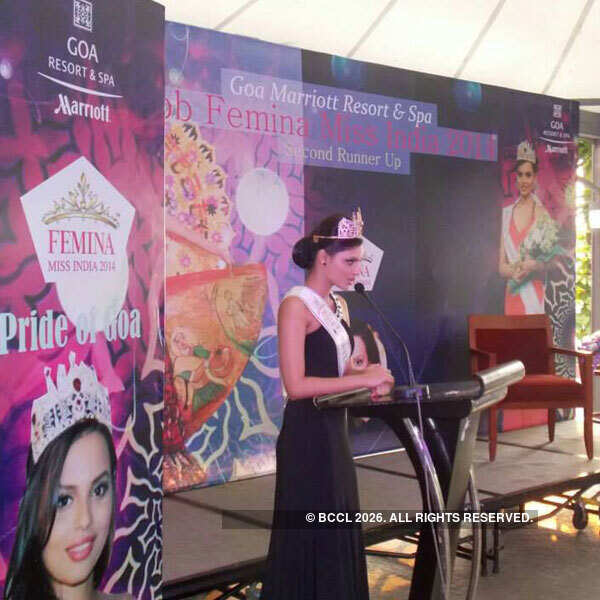 Miss India 2014 2nd runner up Gail Nicole Da Silva gets felicitated in Goa