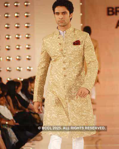 A model presents a creation from designer Raghavendra Rathore's ...