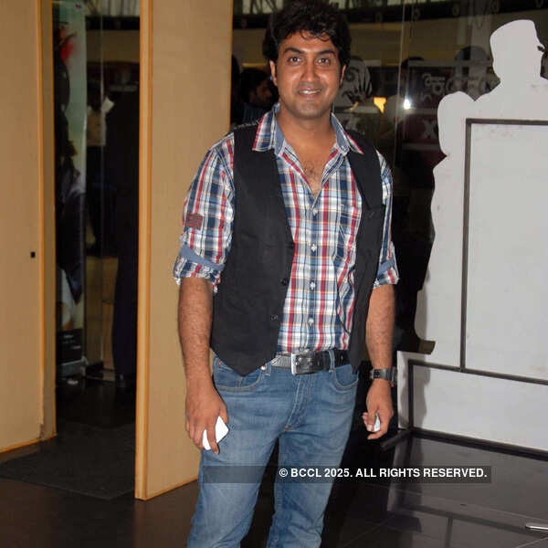 Harish Raj at the premiere of Oggarane in Bangalore.