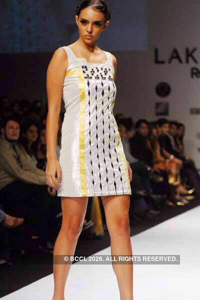 A model presents a creation from Designer Arshiya Fakih's collection ...