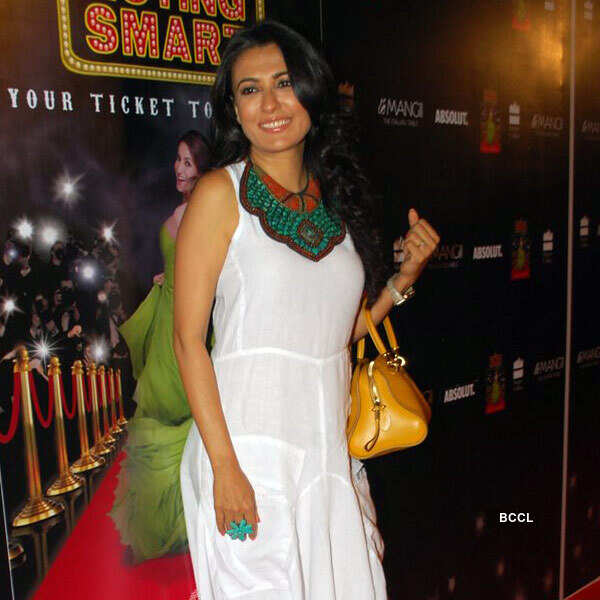 Mini Mathur poses as she arrives for the success party of actress Tisca ...