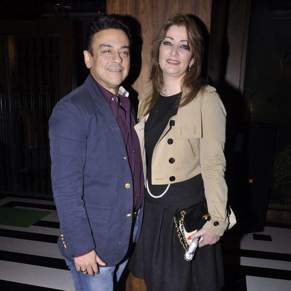 Adnan Sami with wife during the launch event of Joss, held at Santa ...