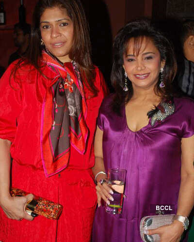 Falguni with a friend during the party held at 'Henry Tham', Mumbai ...