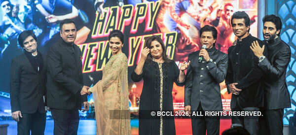Happy New Year cast interact with media during the music launch, held ...