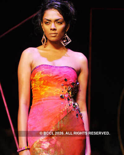 Shreya Bhardwaj presents a creation by designer Satya Paul during Day 1 ...