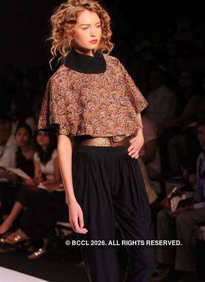 Nayanika Chatterjee showcases a creation by designers Ankur and ...