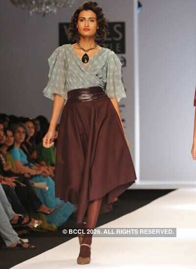 Nayanika Chatterjee showcases a creation by designers Ankur and ...