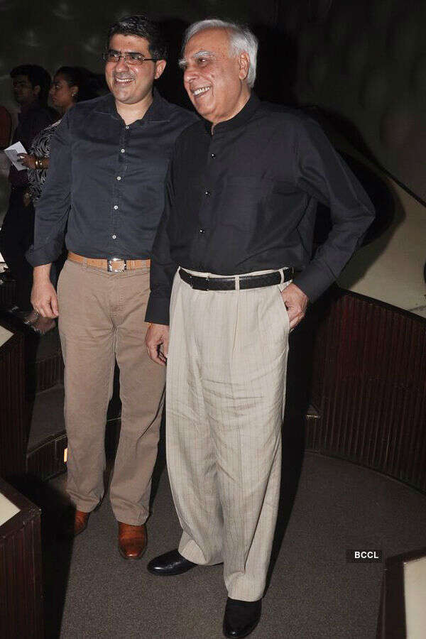 Kapil Sibal with his son Amit Sibal during the launch of music album ...