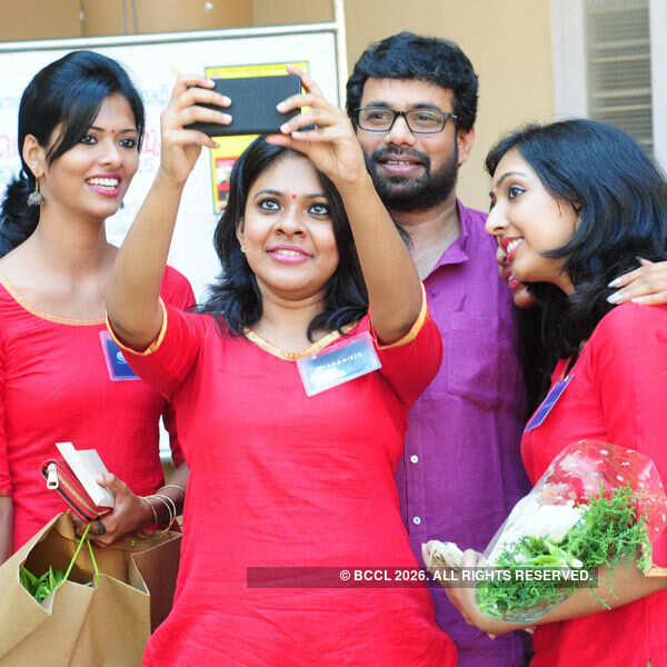 Arun Kumar Aravind poses for a selfie during a media seminar organised ...