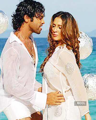 Kim Sharma in a still from the Telugu movie 'Yaagam'