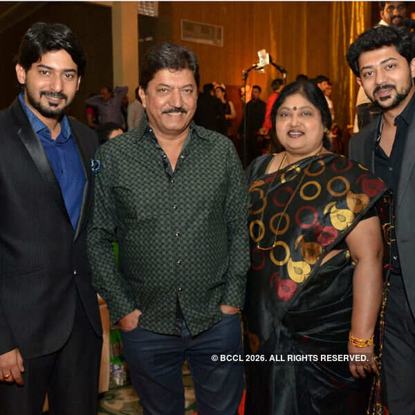 Prajwal, Devaraj, Chandralekha and Pranam during the wedding ceremony ...